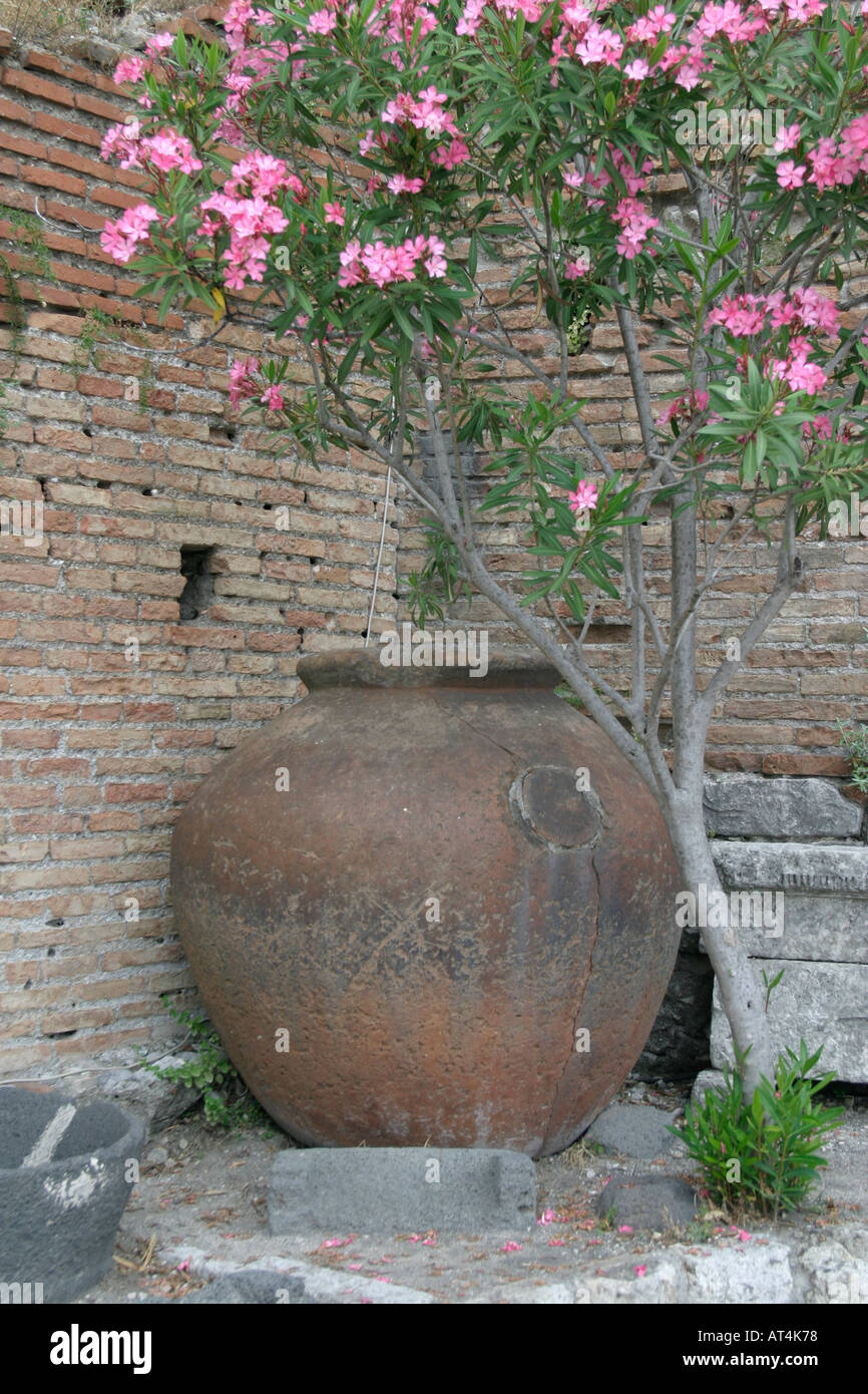ancient pot at Greek theatre taormina Stock Photo - Alamy