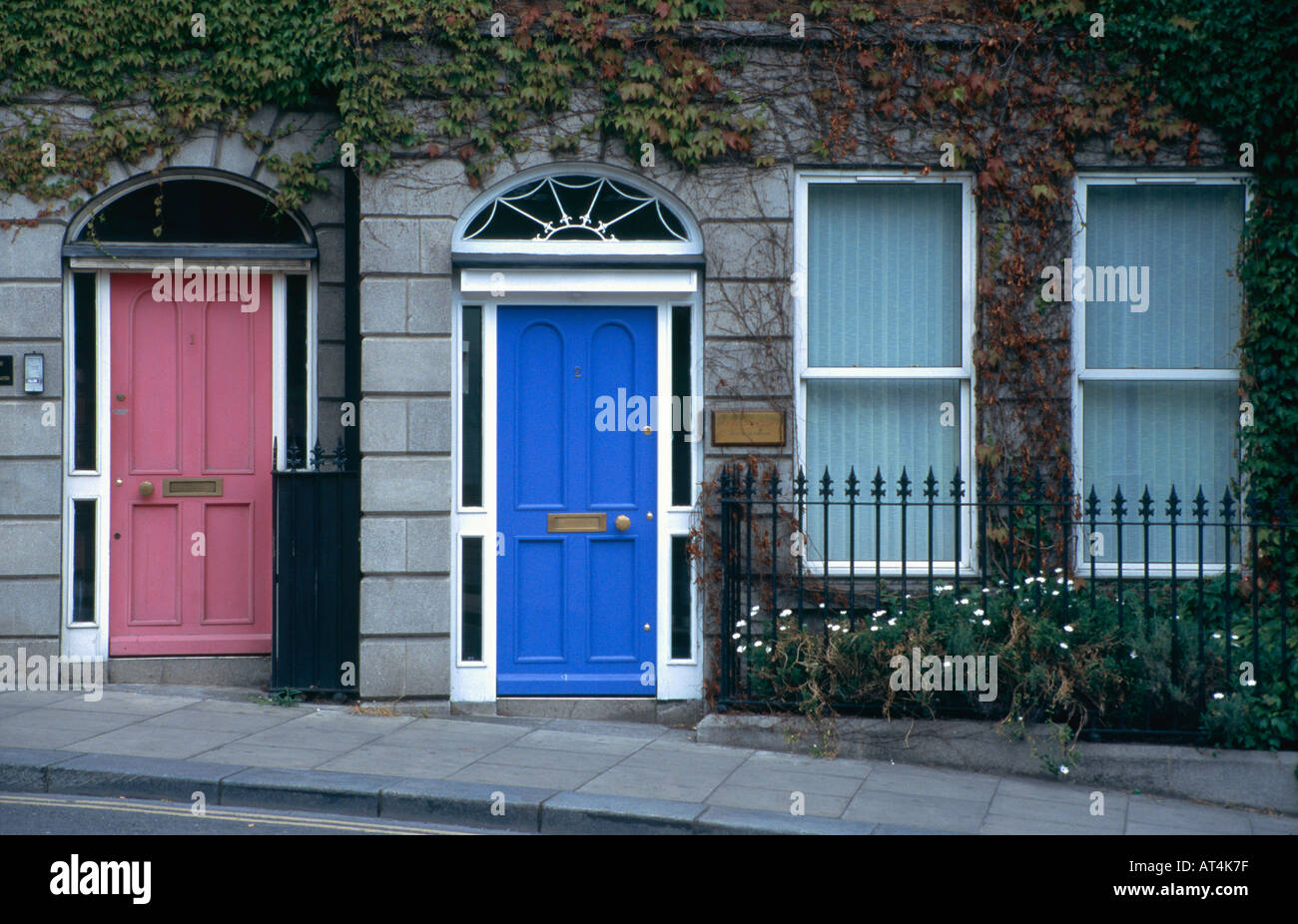 Two Colourful House Doors Dublin Ireland Stock Photo - Alamy