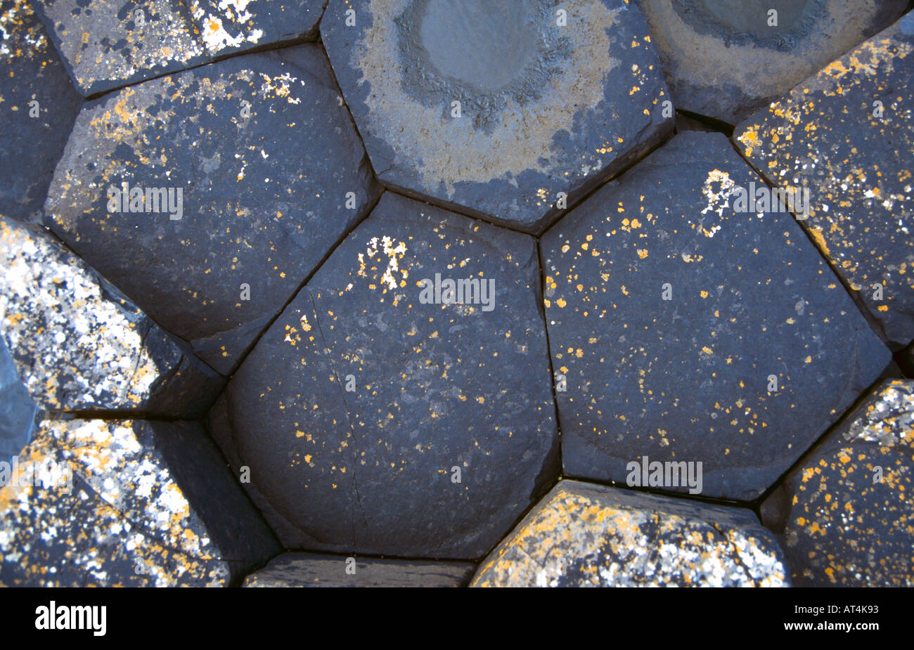 Geometric Detail of Basalt Columns at Giants Causeway Northern Ireland ...