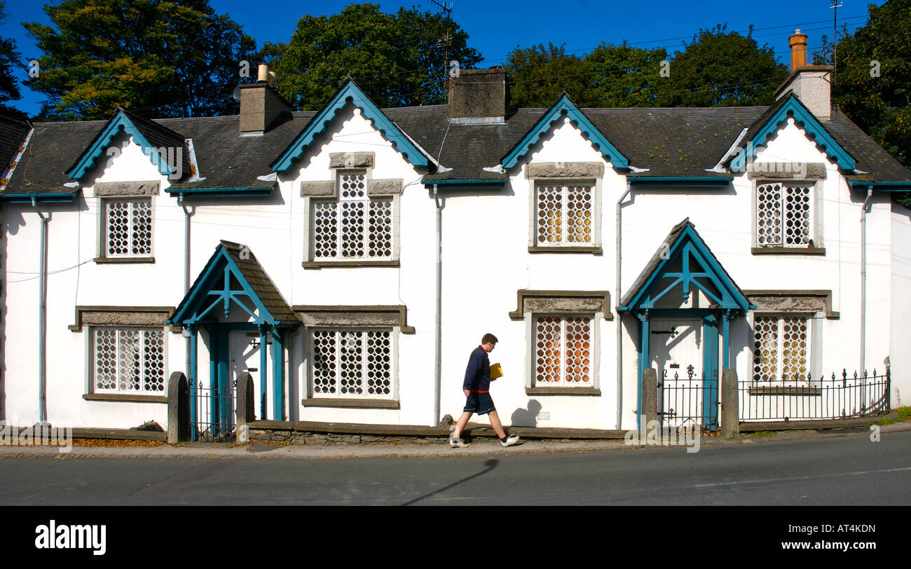 Houses - and postman - in Holker village, with all houses built in ...