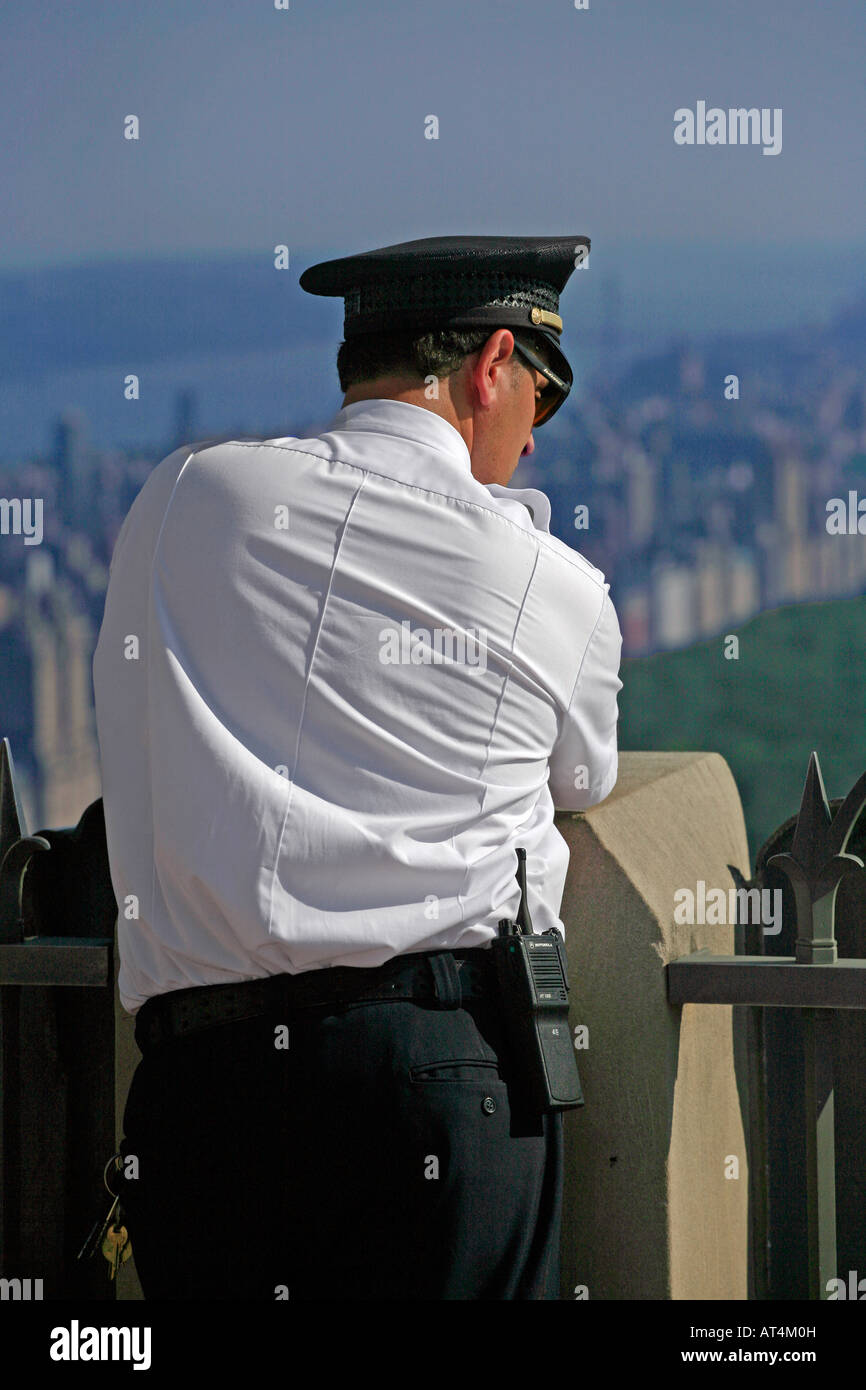 Security Guard admiring the view from TOP OF THE ROCK ROCKEFELLER ...