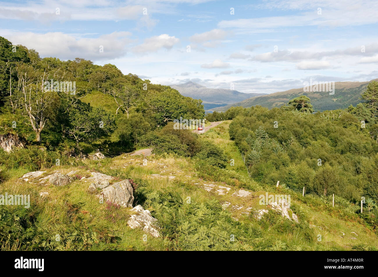 Ardnamurchan peninsula, western Highlands, Scotland. Car driving on the ...