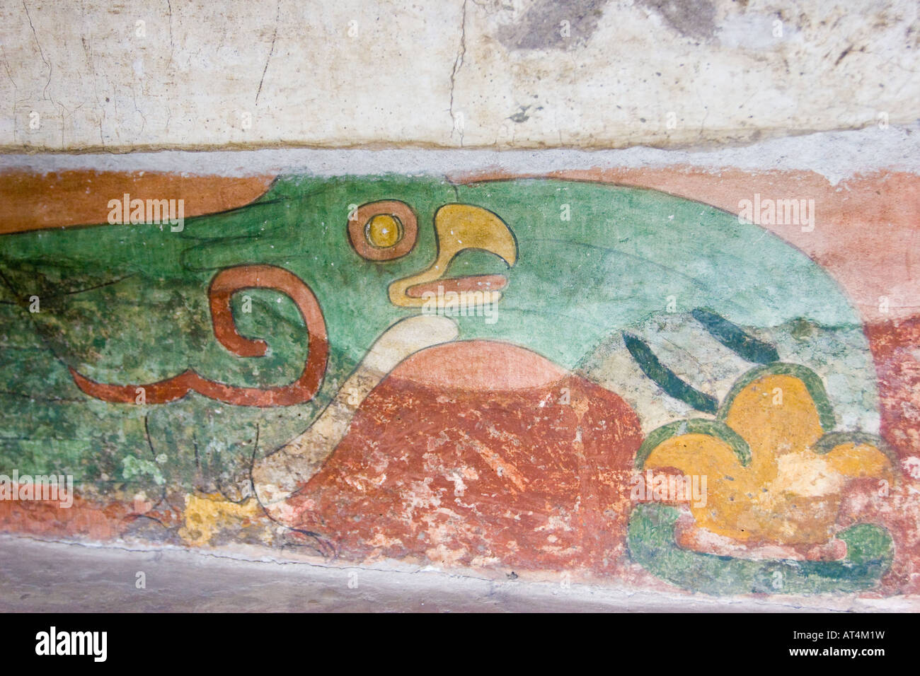 Mural of the green bird "Palace of Quetzalpapalotl" (Quetzalmariposa ...
