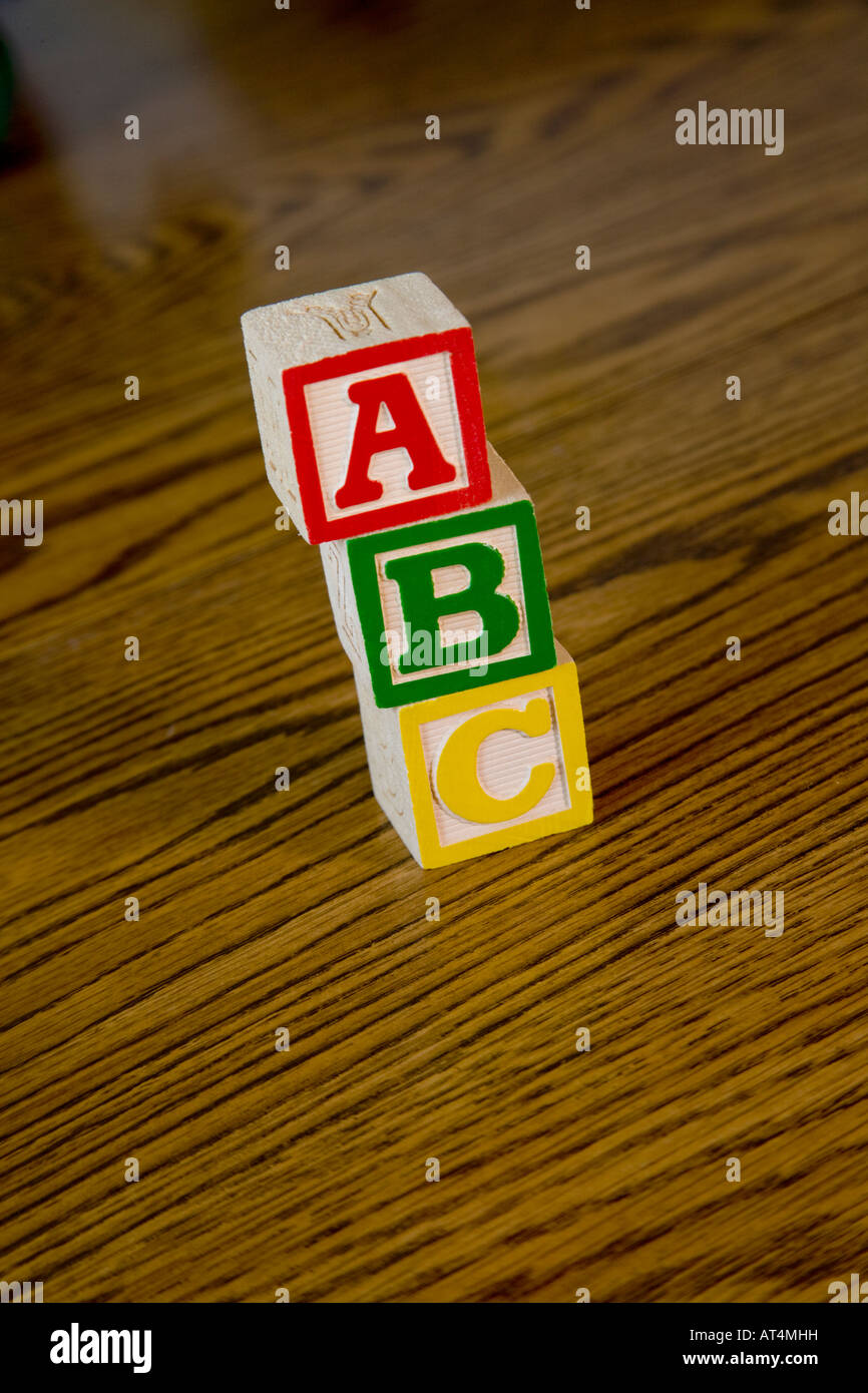 Alphabet blocks stacked abc hi-res stock photography and images - Alamy