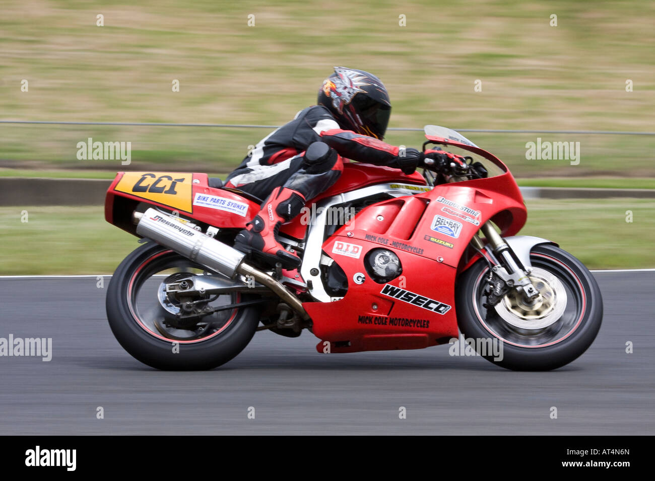 Panning photo of a motorcycle racer Stock Photo - Alamy