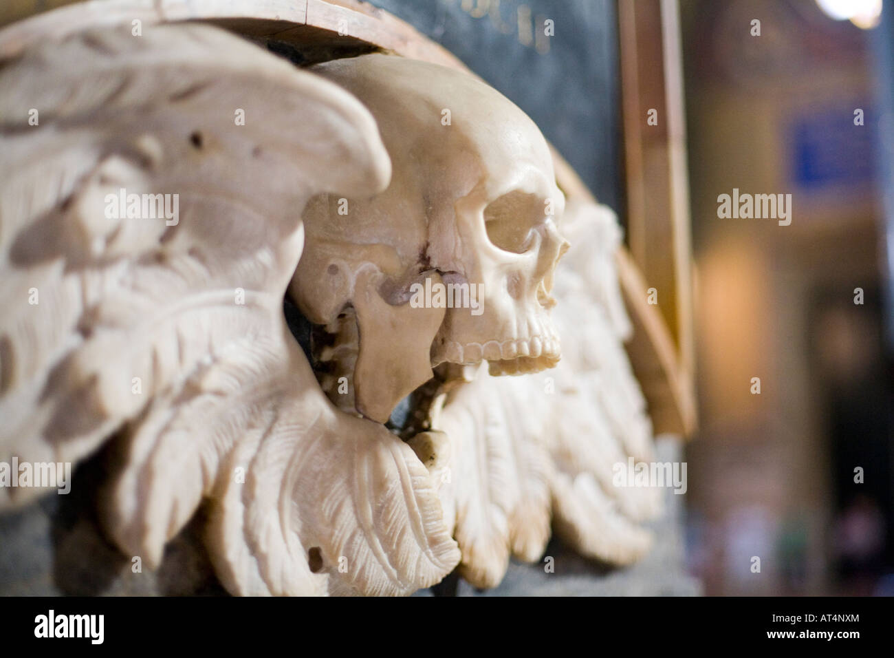Winged skull sculpture, Santa Maria Sopra Minerva Basilica, Rome Stock ...