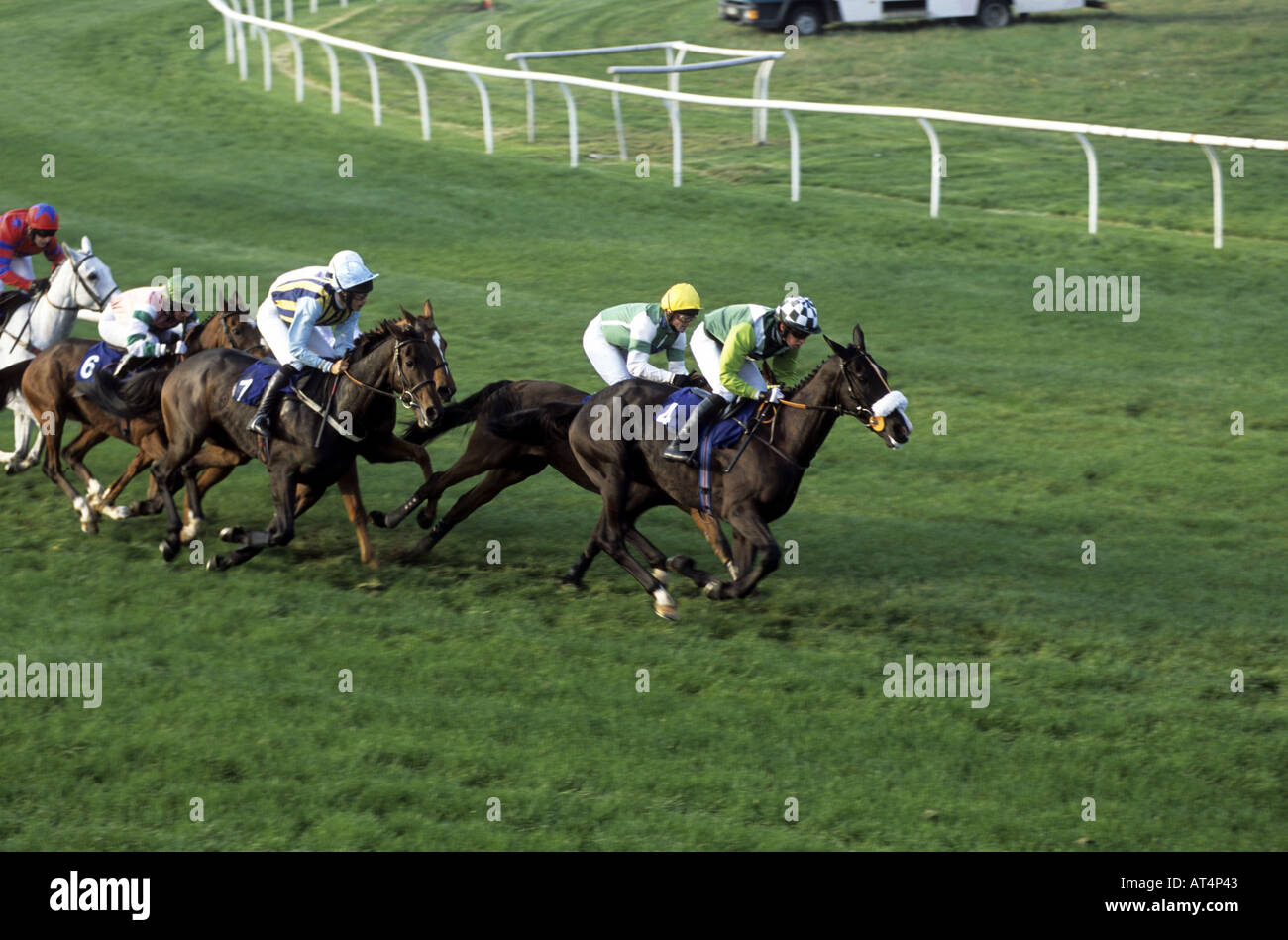 Horses racing at Stratford Races, Warwickshire, England, UK Stock Photo ...