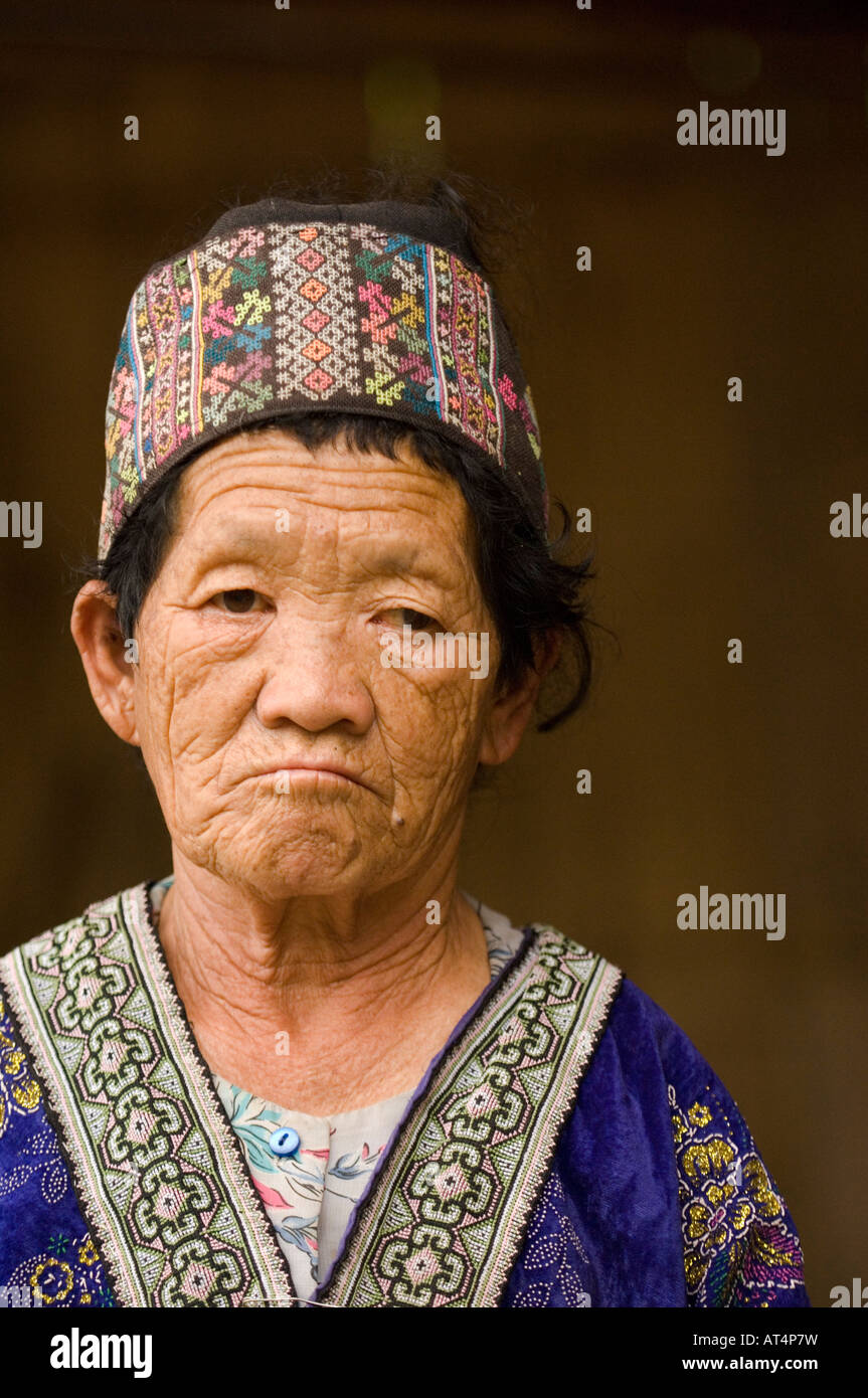 Hmong woman in traditional clothing Baan Pha Nok Kok village Doi ...