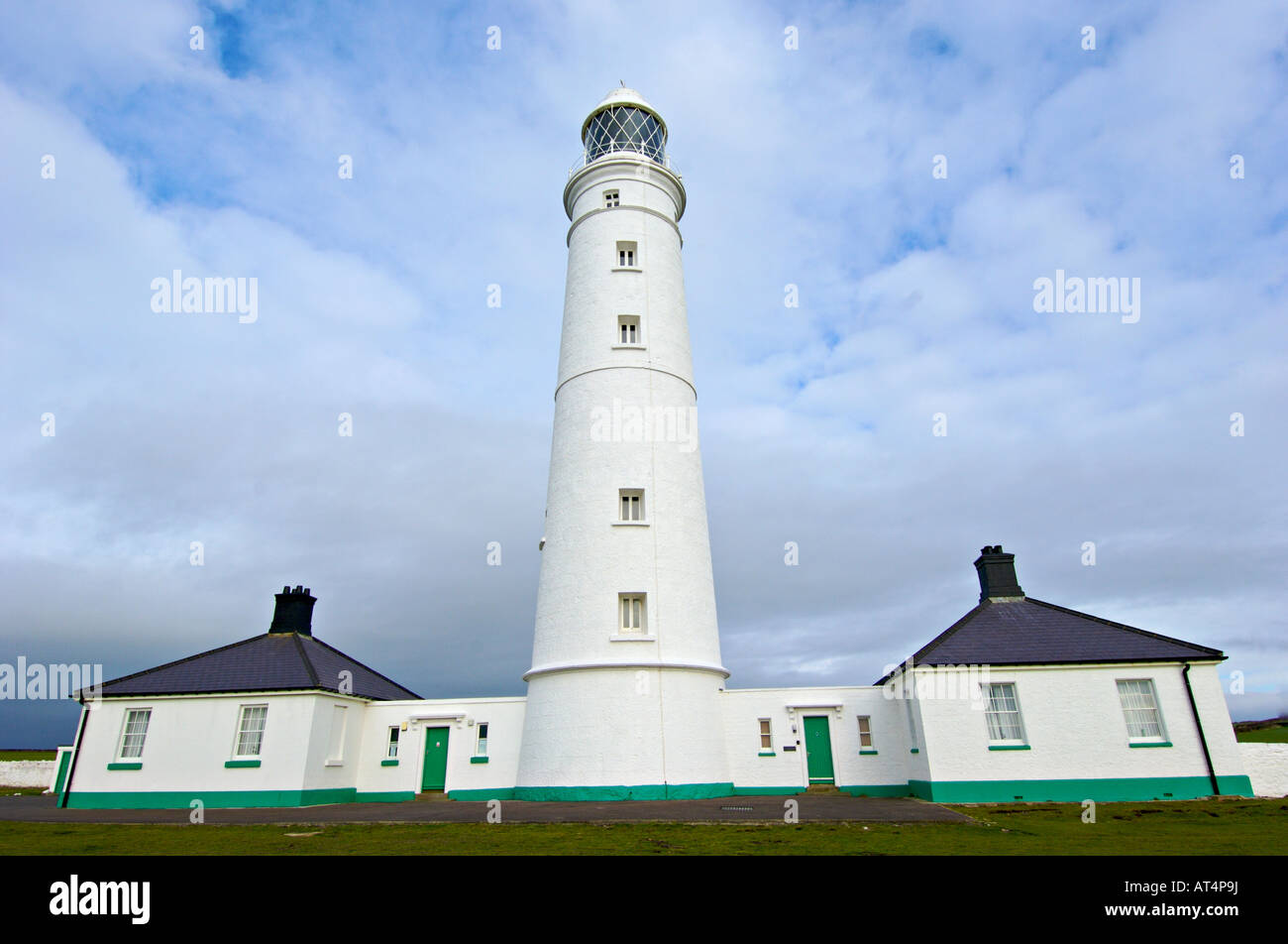 Nash Point lighthouse and fog horn South Wales Stock Photo - Alamy