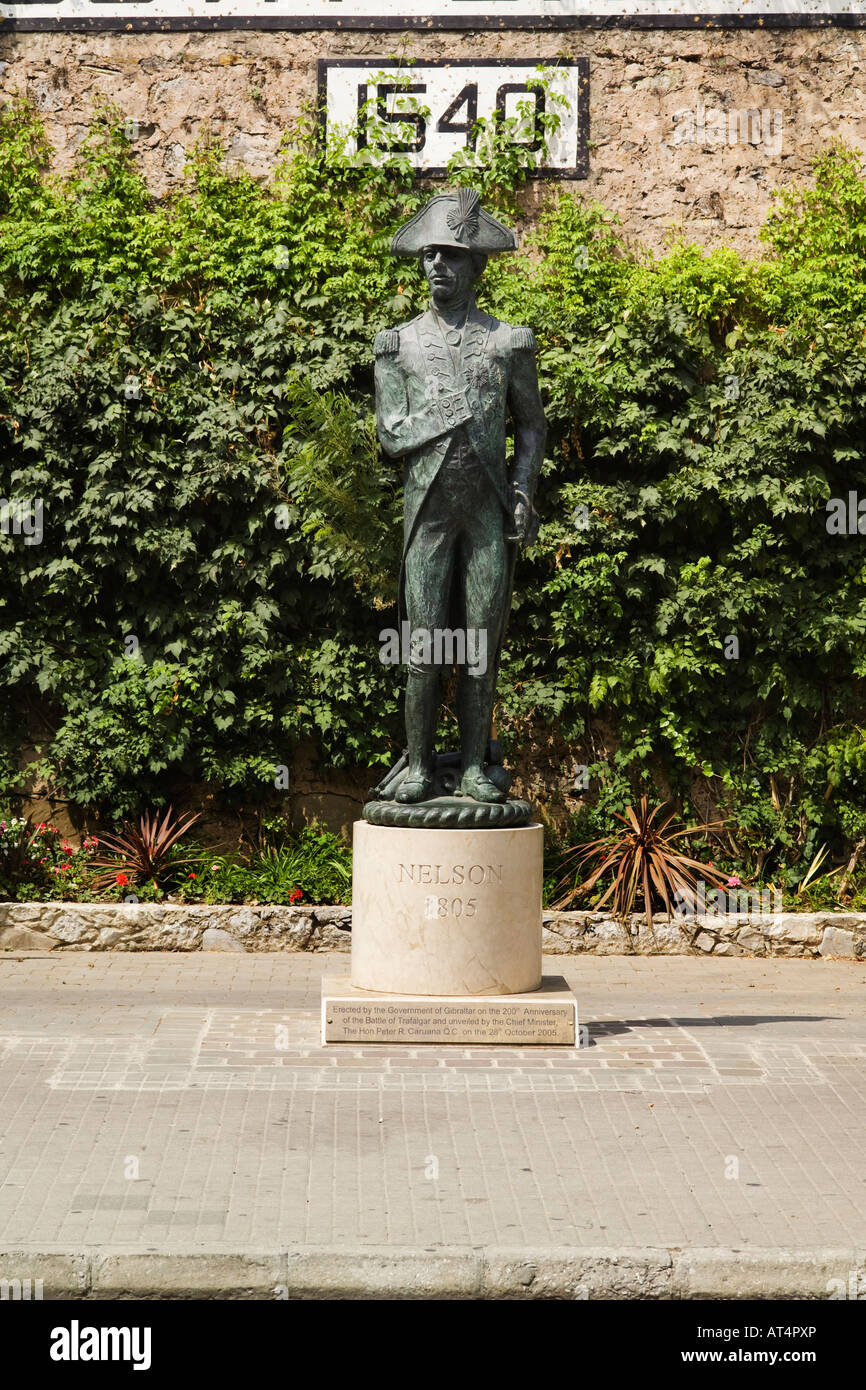 Statue of Admiral Nelson by Southport Gates Gibraltar commemorating the ...