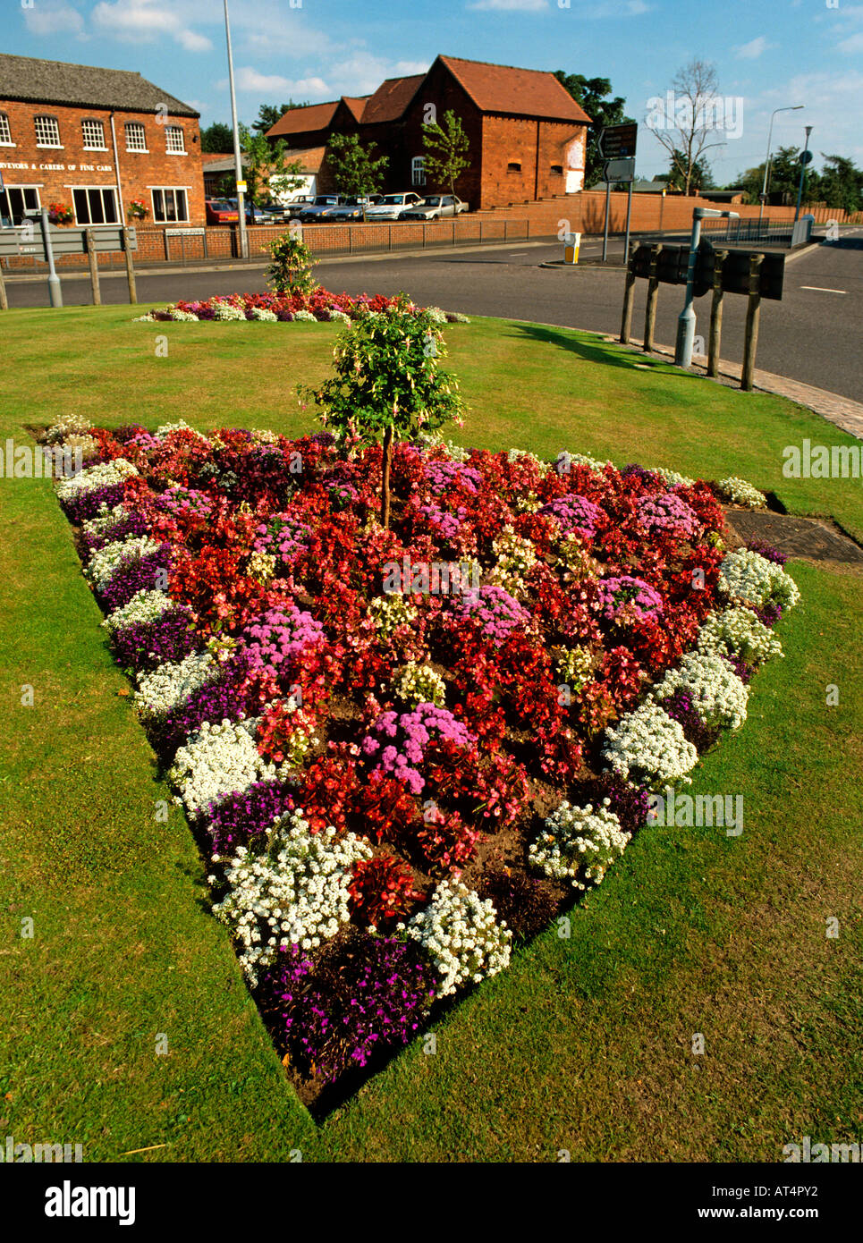 UK Cheshire Congleton civic improvement floral traffic roundabout Stock ...