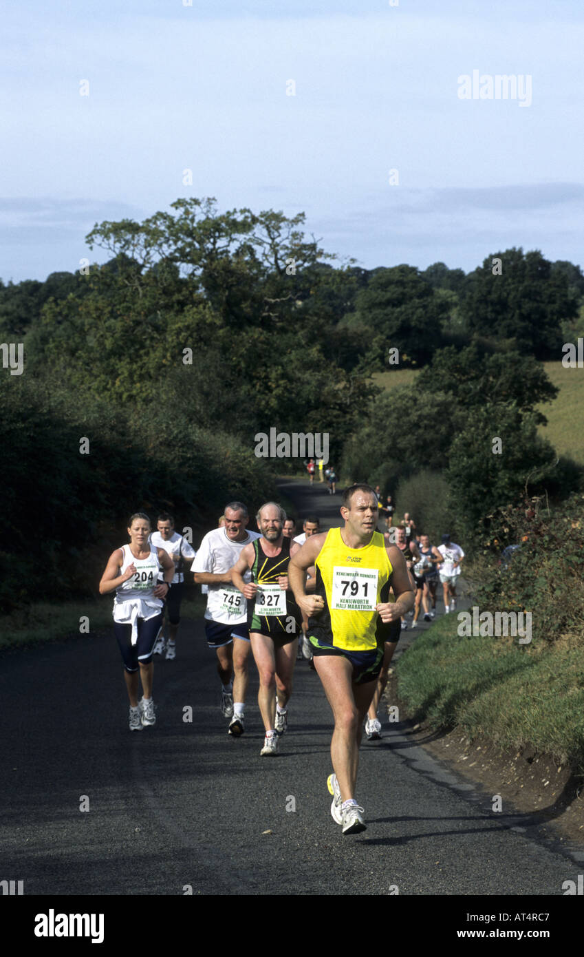 Runners in Kenilworth Half-Marathon race, Warwickshire, England, UK ...