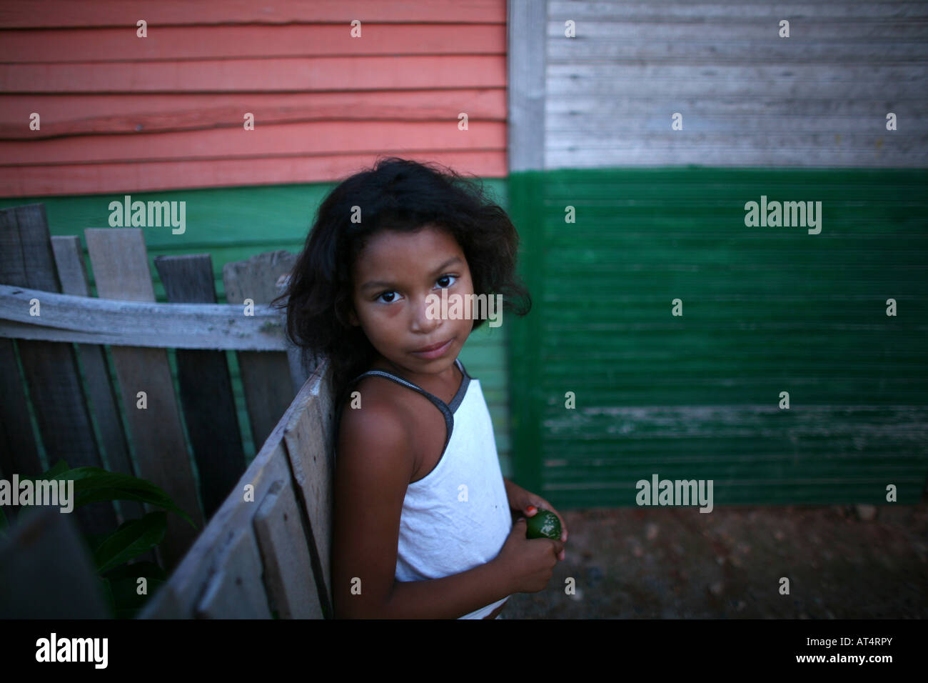 Portrait of a displaced girl in the slums of Colombia Stock Photo - Alamy