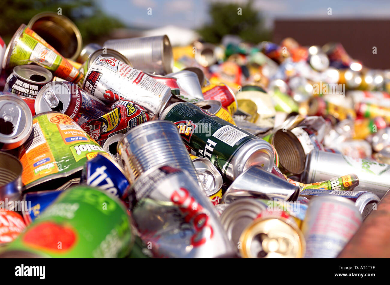 Recycled Aluminium drinks cans Stock Photo - Alamy