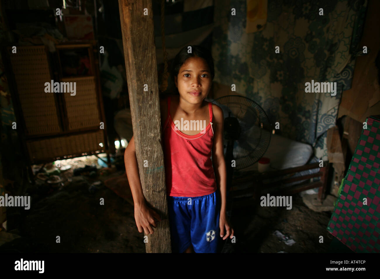 Displaced girl living in one of the slums of Barrancabermeja Stock ...