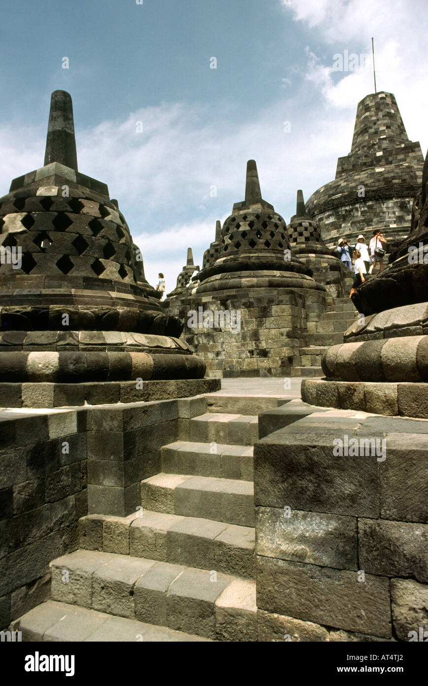 Indonesia Java Borobudur largest Buddhist temple in Indonesia stupas ...