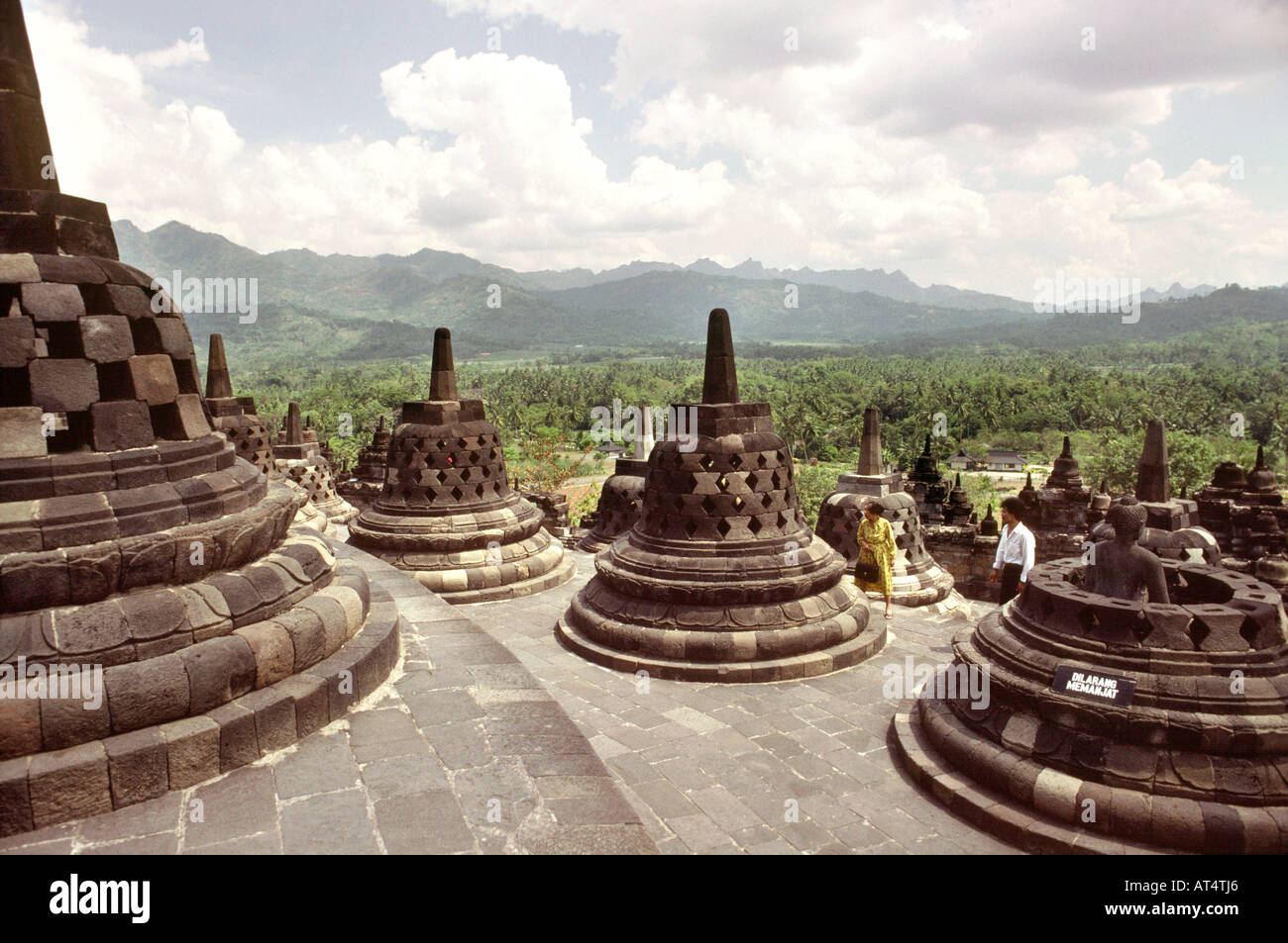 Indonesia Java Borobudur largest Buddhist temple in Indonesia stupas at ...