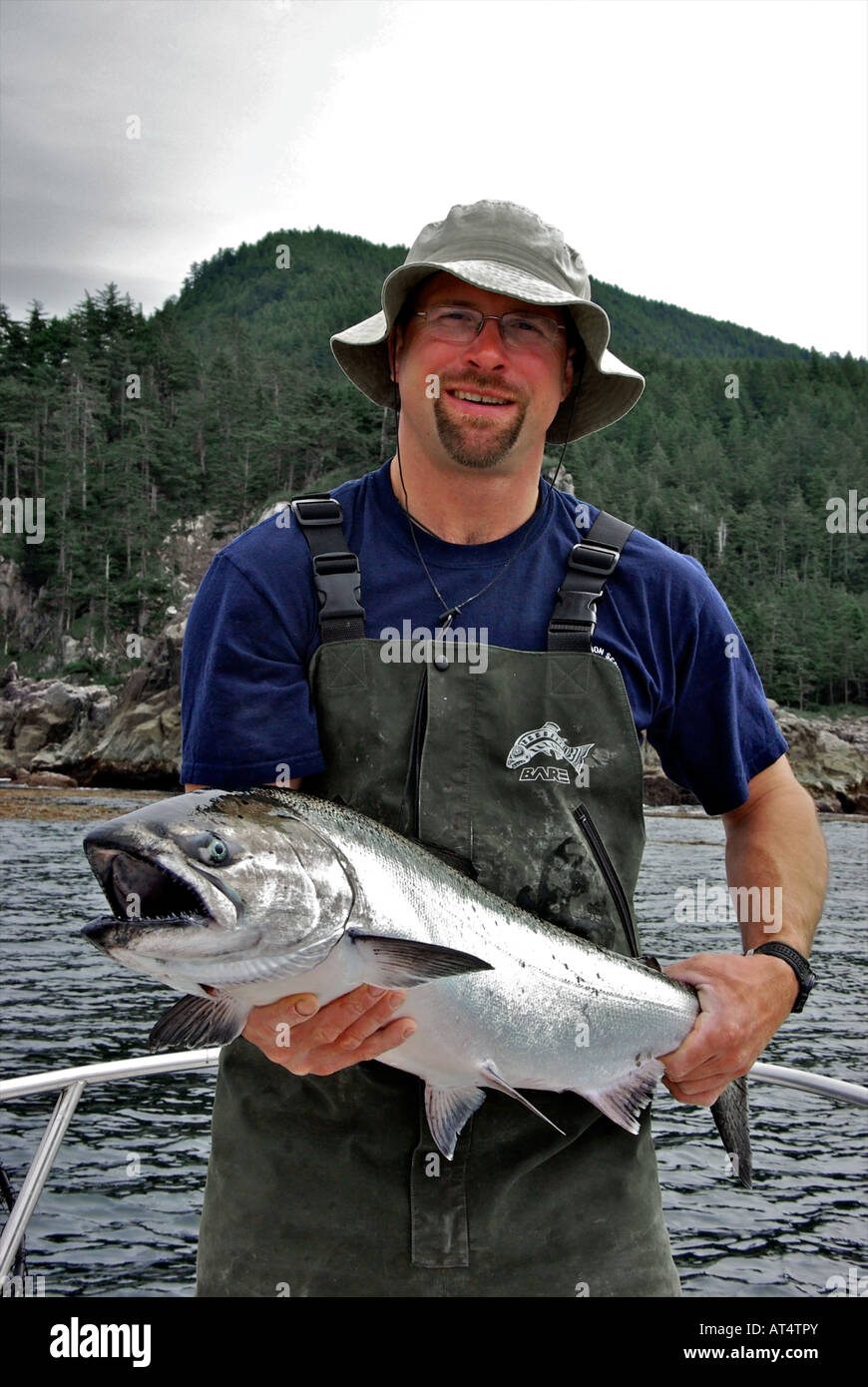 A fine chinook salmon from Fame Point P dog in Kano Inlet on the west ...