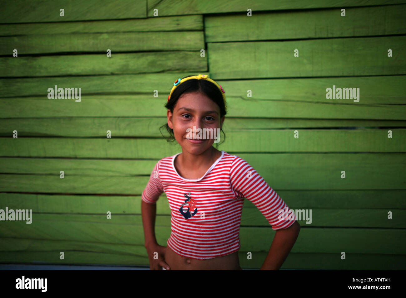 Portrait of a displaced girl in the slums of Colombia Stock Photo - Alamy