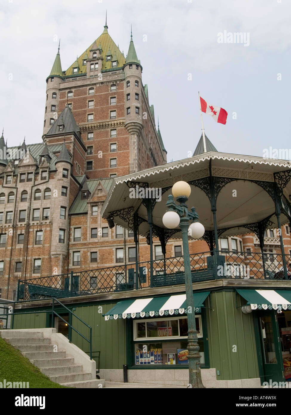 The Chateau Frontenac viewed from the boardwalk of Terrasse Dufferin ...