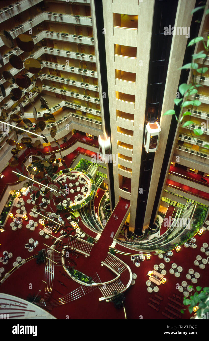 Singapore Central atrium of the Marina Mandarin Hotel Stock Photo - Alamy