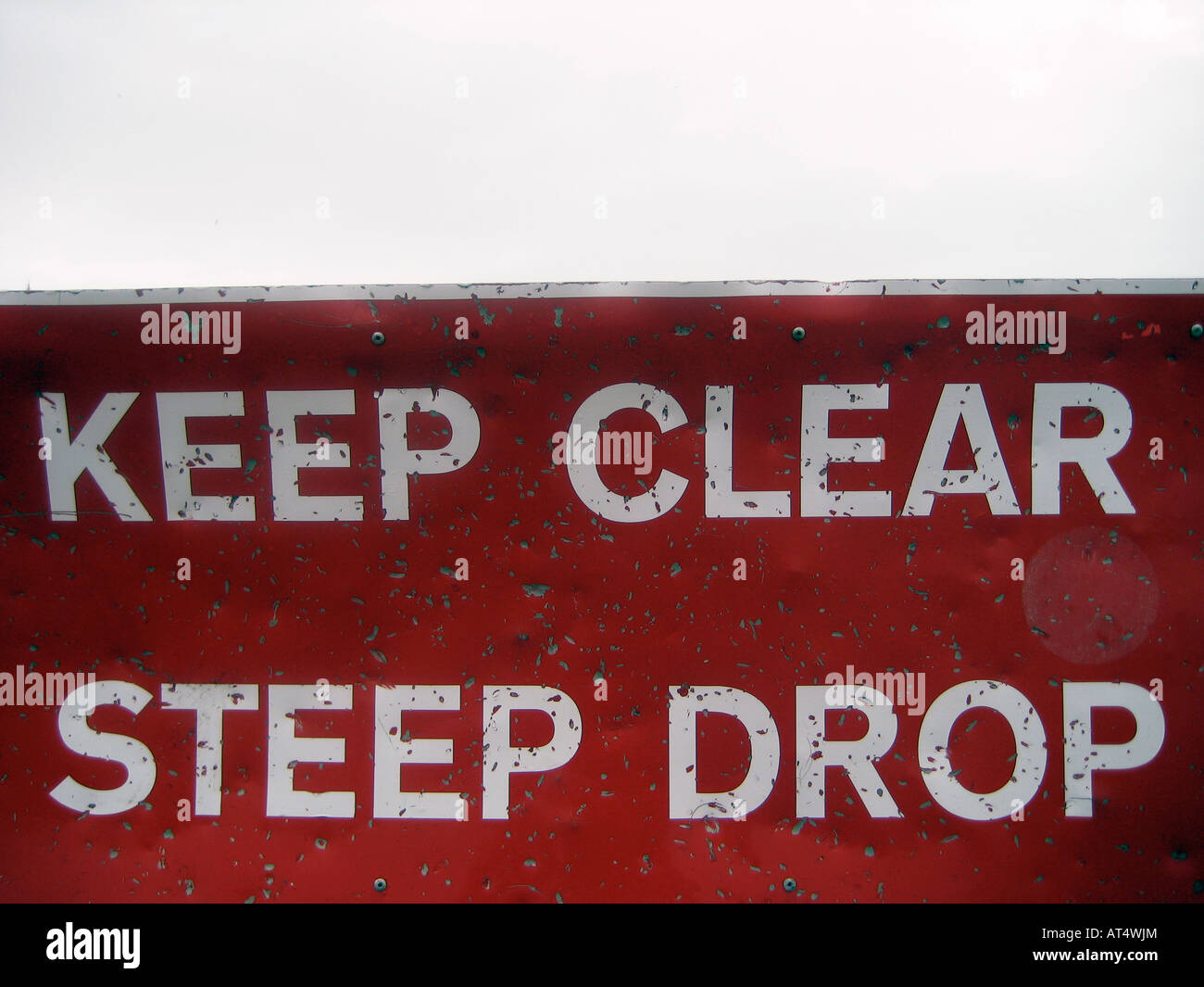 keep clear steep drop Stock Photo - Alamy