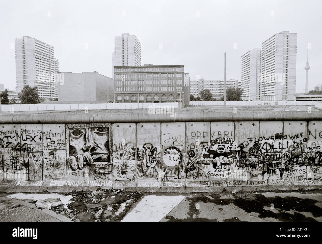 European History. The historical Berlin Wall in West Berlin in Germany ...