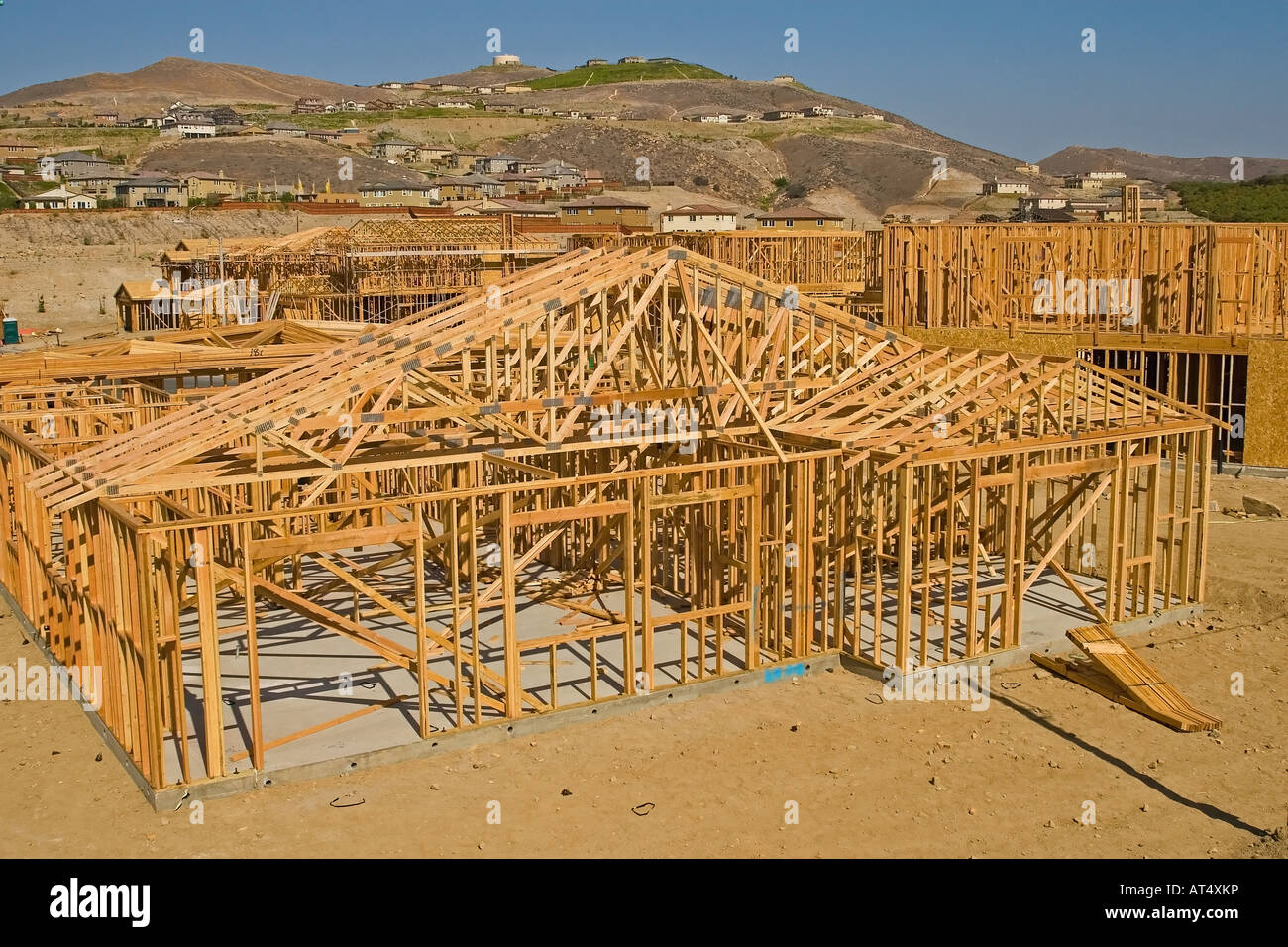 New residential construction in a subdivision of a new community Stock ...