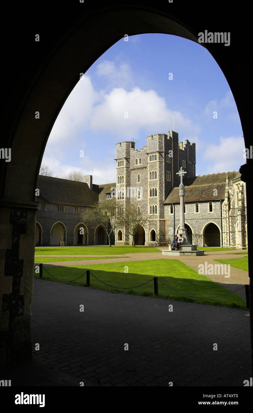 Lancing college Independant school courtyard west sussex UK 2006 Stock ...