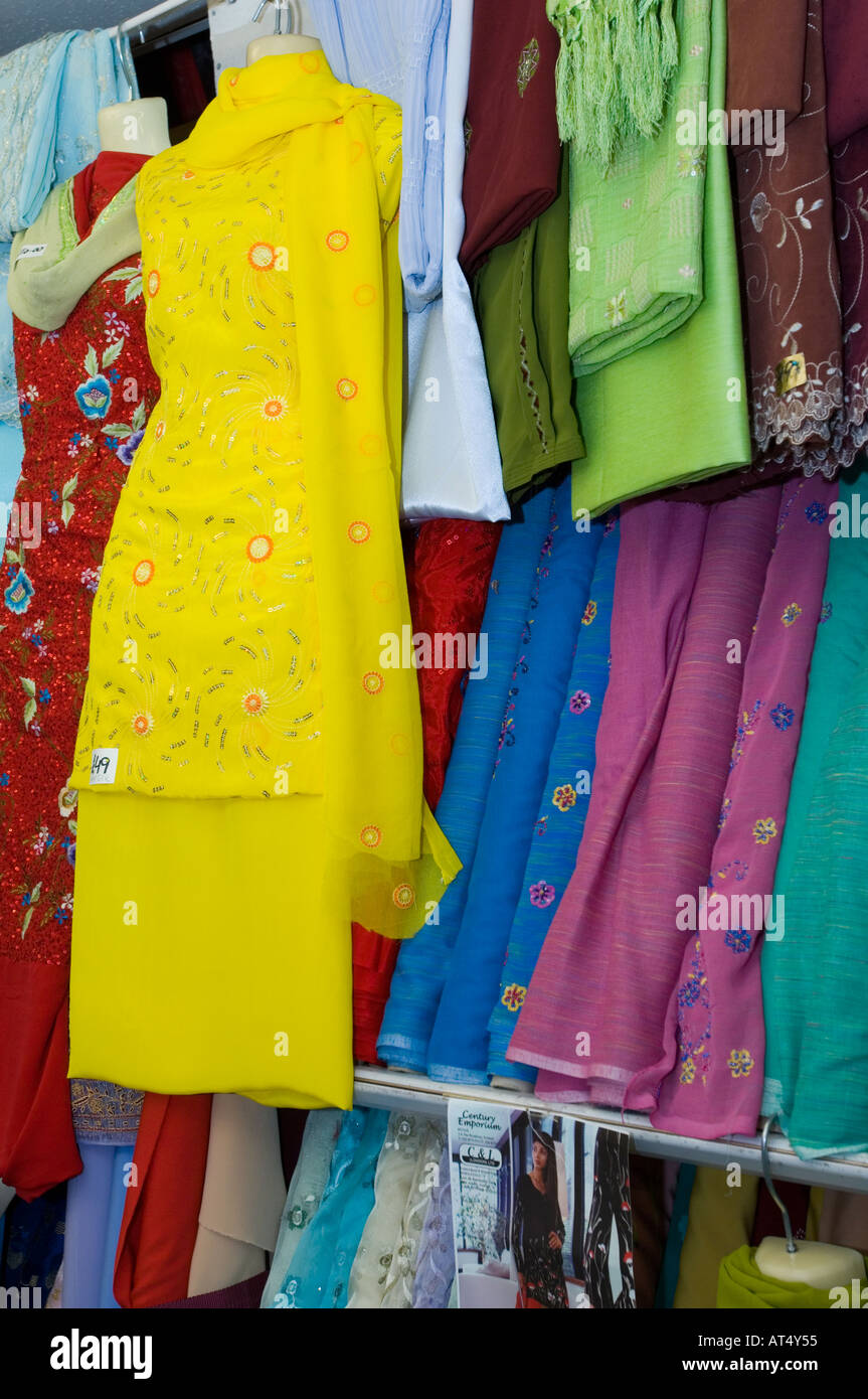 Colourful display of dress fabrics Stock Photo - Alamy