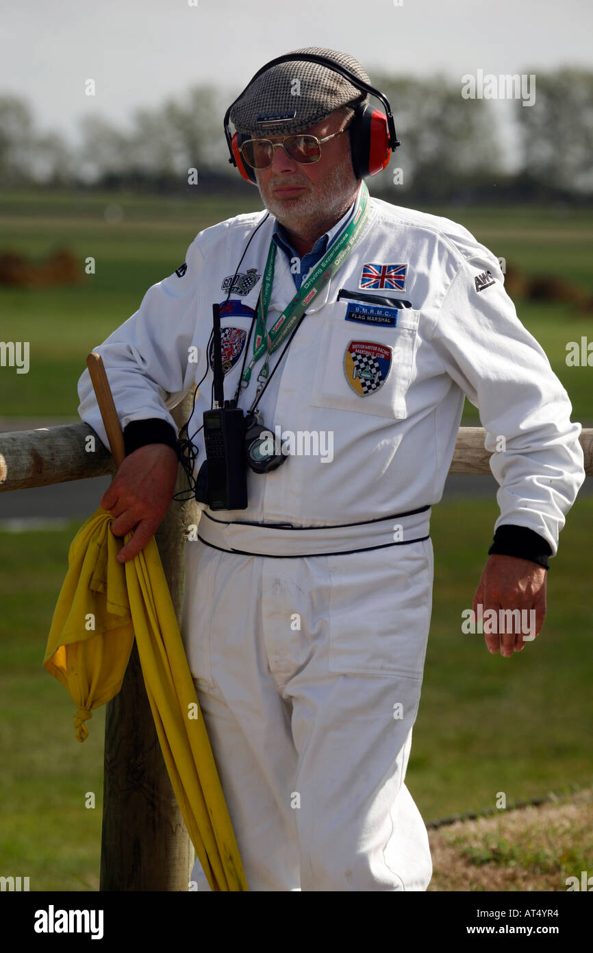 Track marshall at the Goodwood Revival motor racing circuit 2006 Stock ...