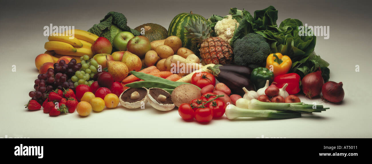 various fruit and vegetable items Stock Photo - Alamy
