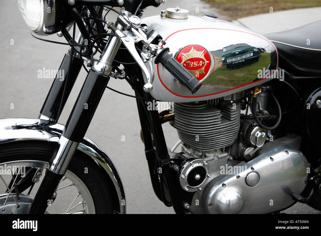 Vintage BSA motorcycle racing bike at the Goodwood Revival west Sussex ...