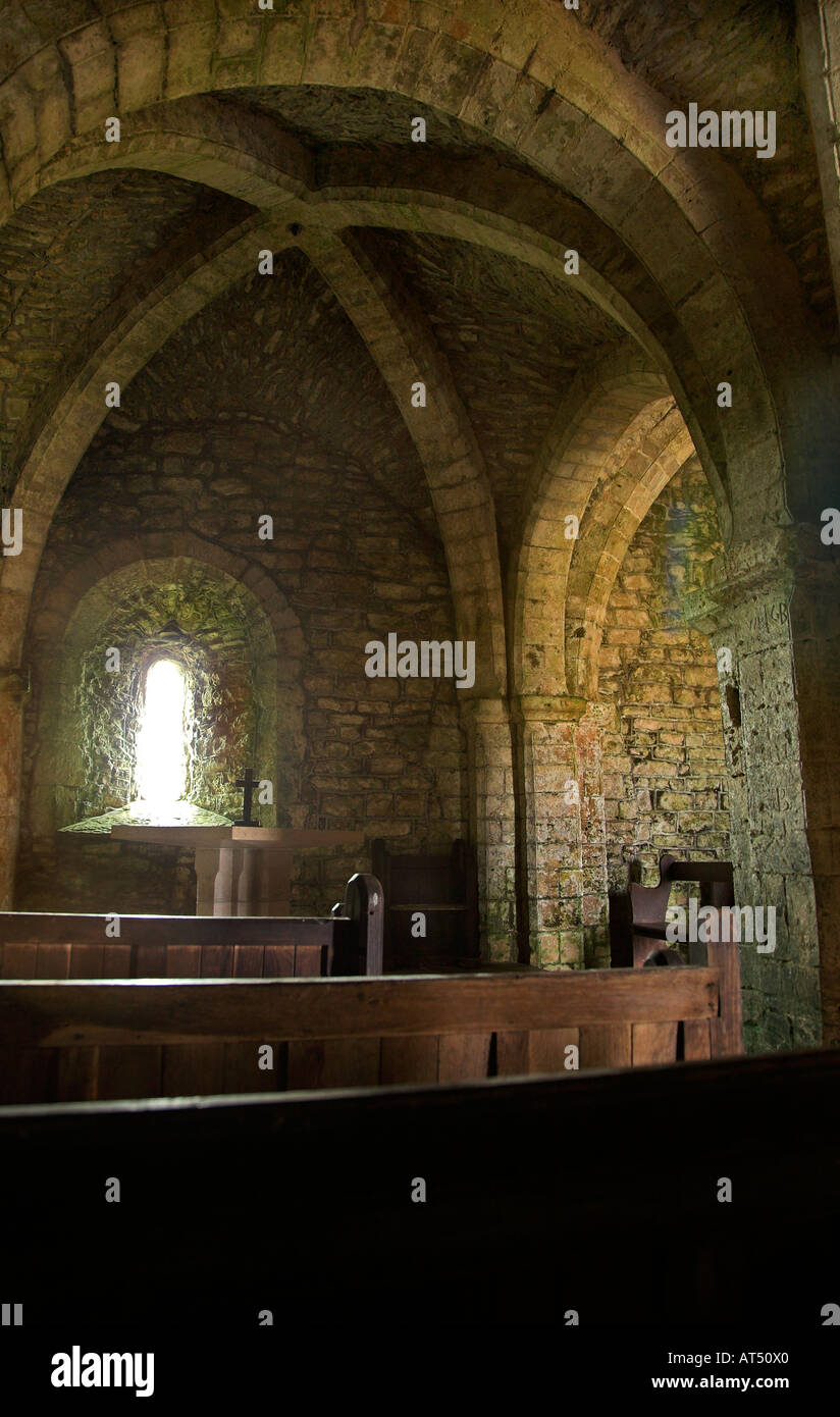 Inside St Aldhelm's Chapel, St Aldhelm's Head Isle of Purbeck Dorset ...