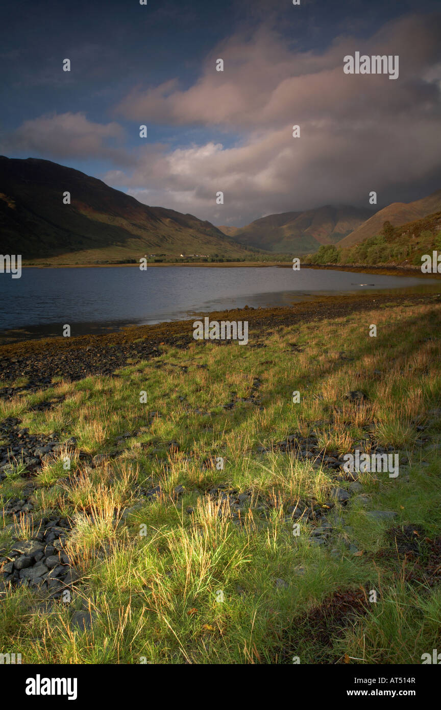 loch duich in the scottish highlands in scotland in summer with long ...