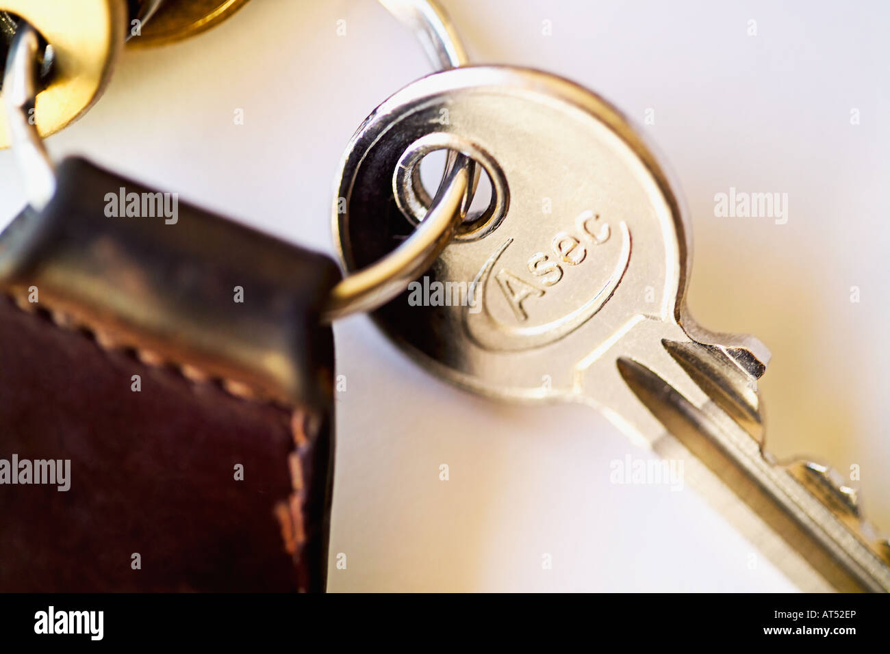 Close up of key on key fob Stock Photo - Alamy