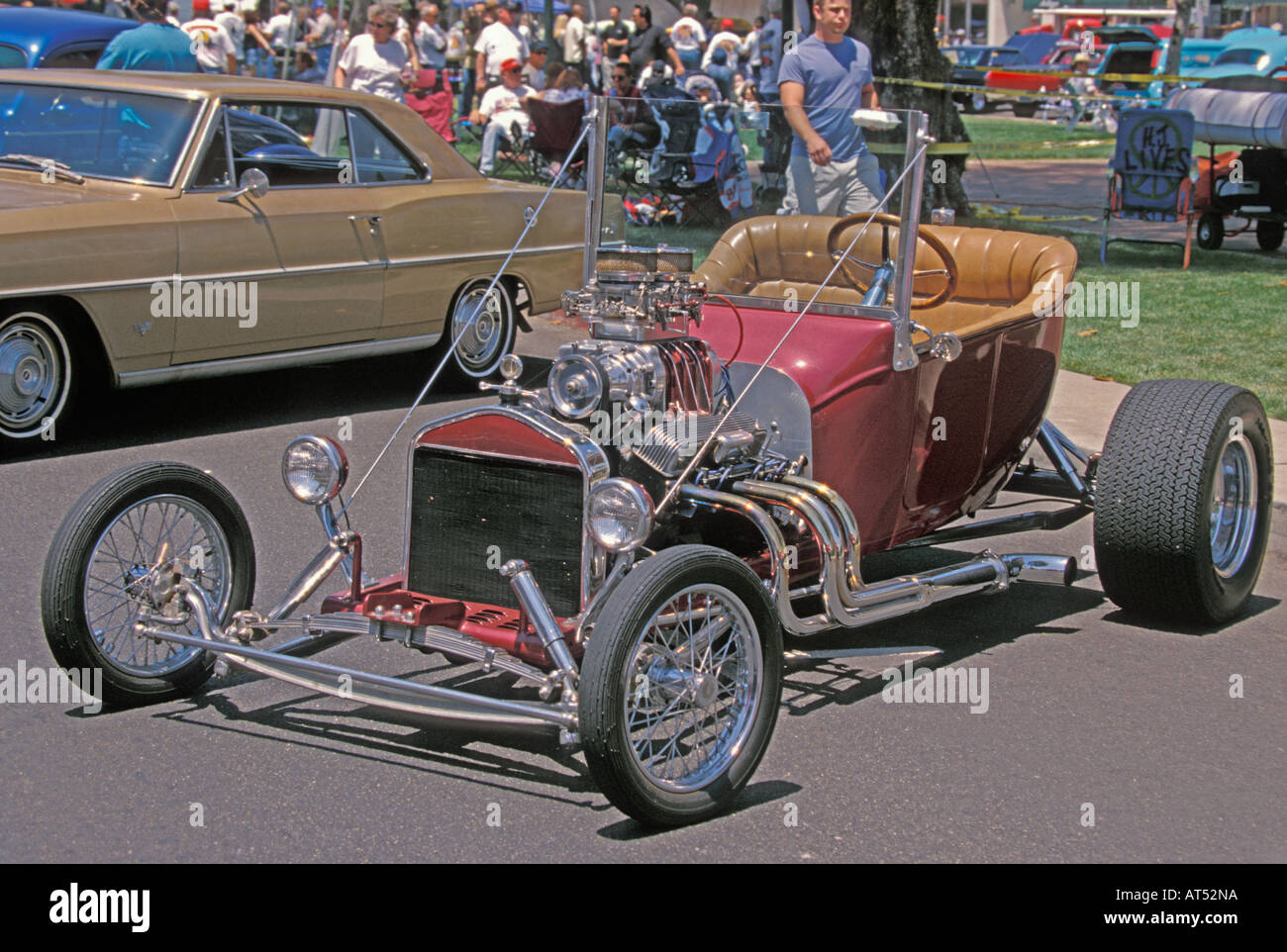 Red V8 Hot Rod Stock Photo - Alamy