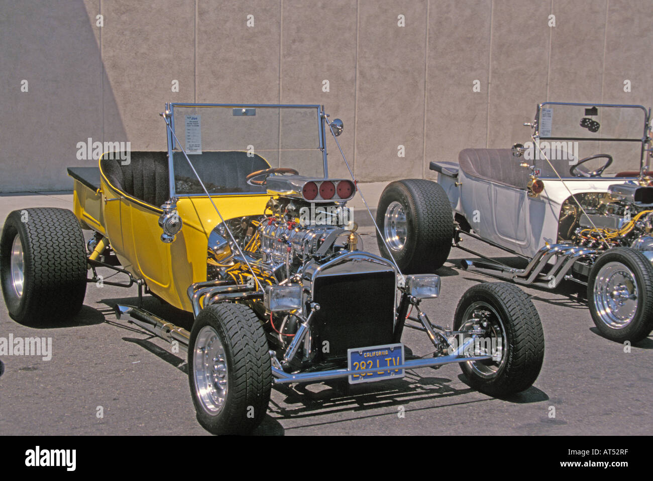 Yellow V8 Hot Rod Stock Photo - Alamy