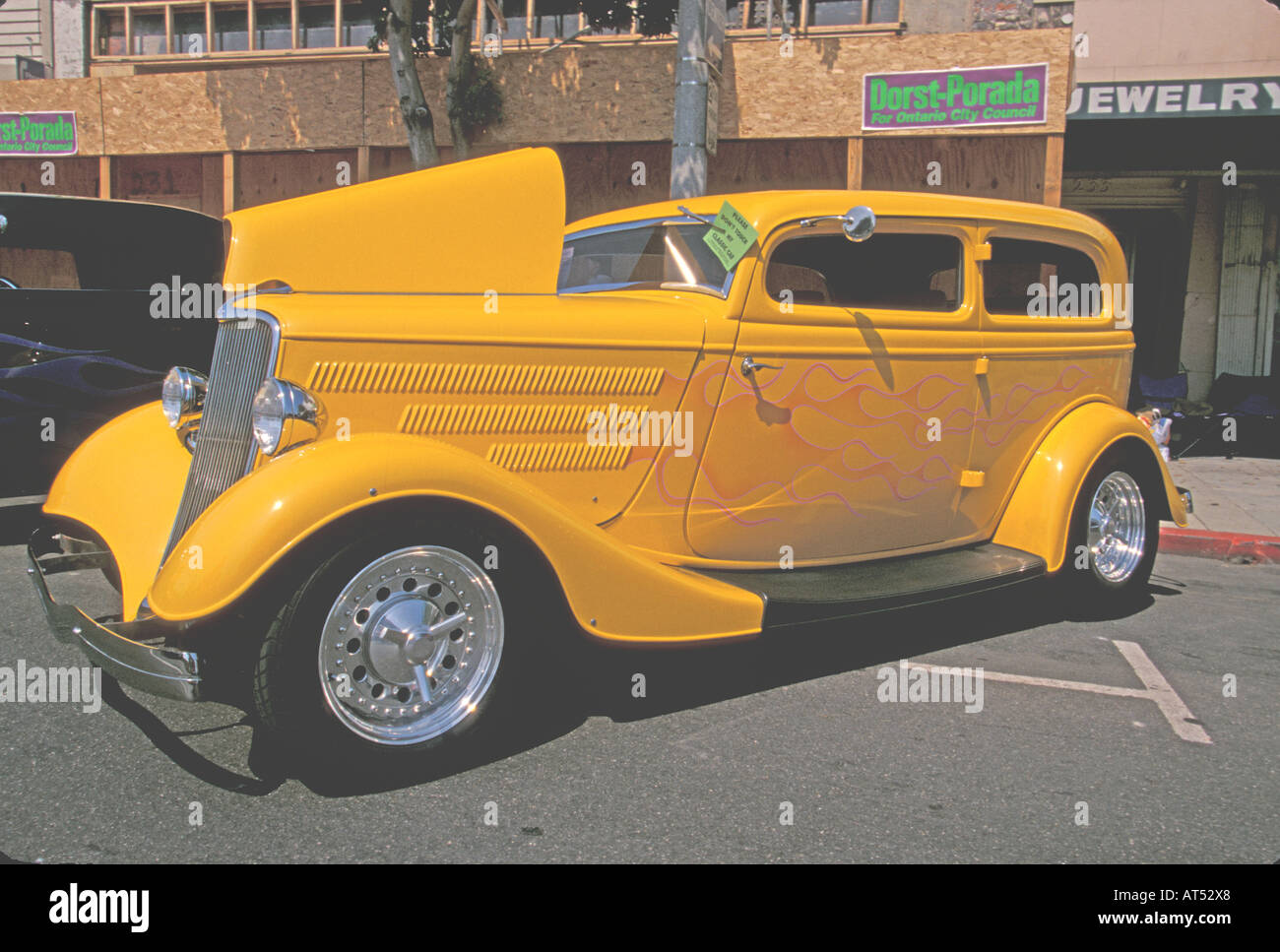 Yellow Hot Rod Stock Photo - Alamy