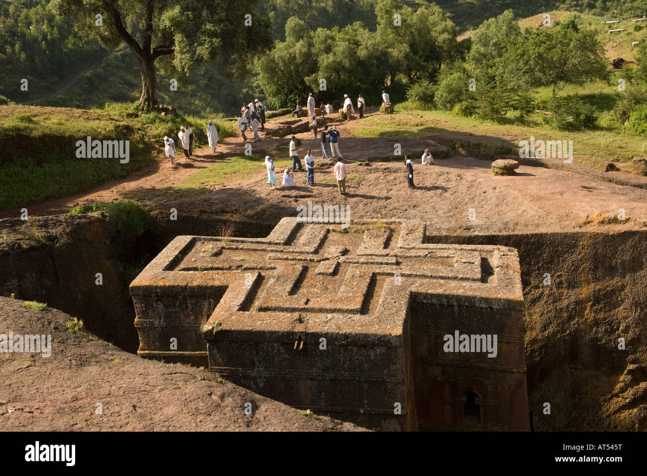 The Stone Cruciform Church of St. George, Lalibela, Ethiopia Stock ...