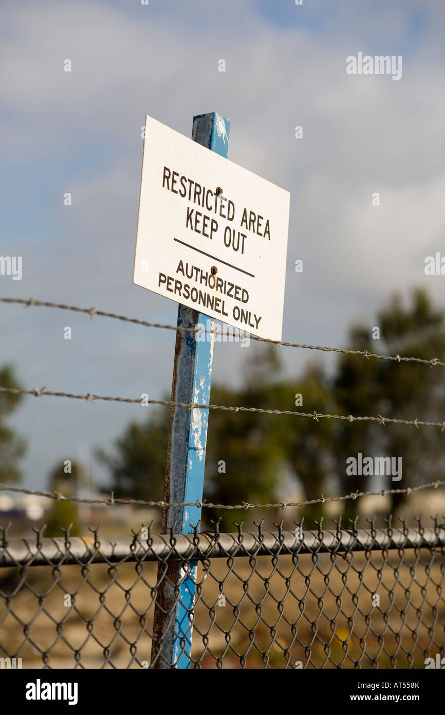 Sign: restricted area keep out Stock Photo - Alamy