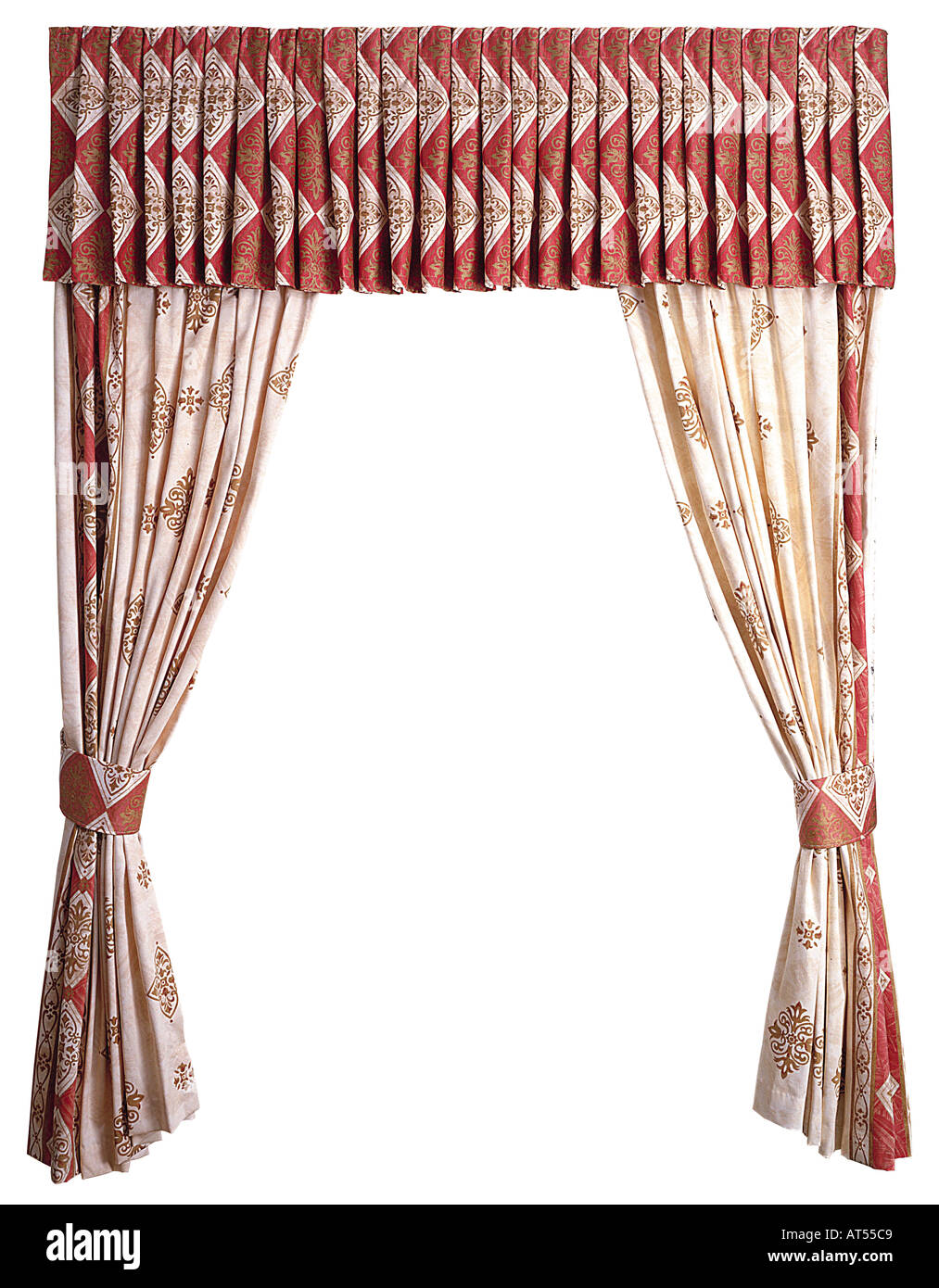 Photograph of curtains and matching pelmet Stock Photo - Alamy
