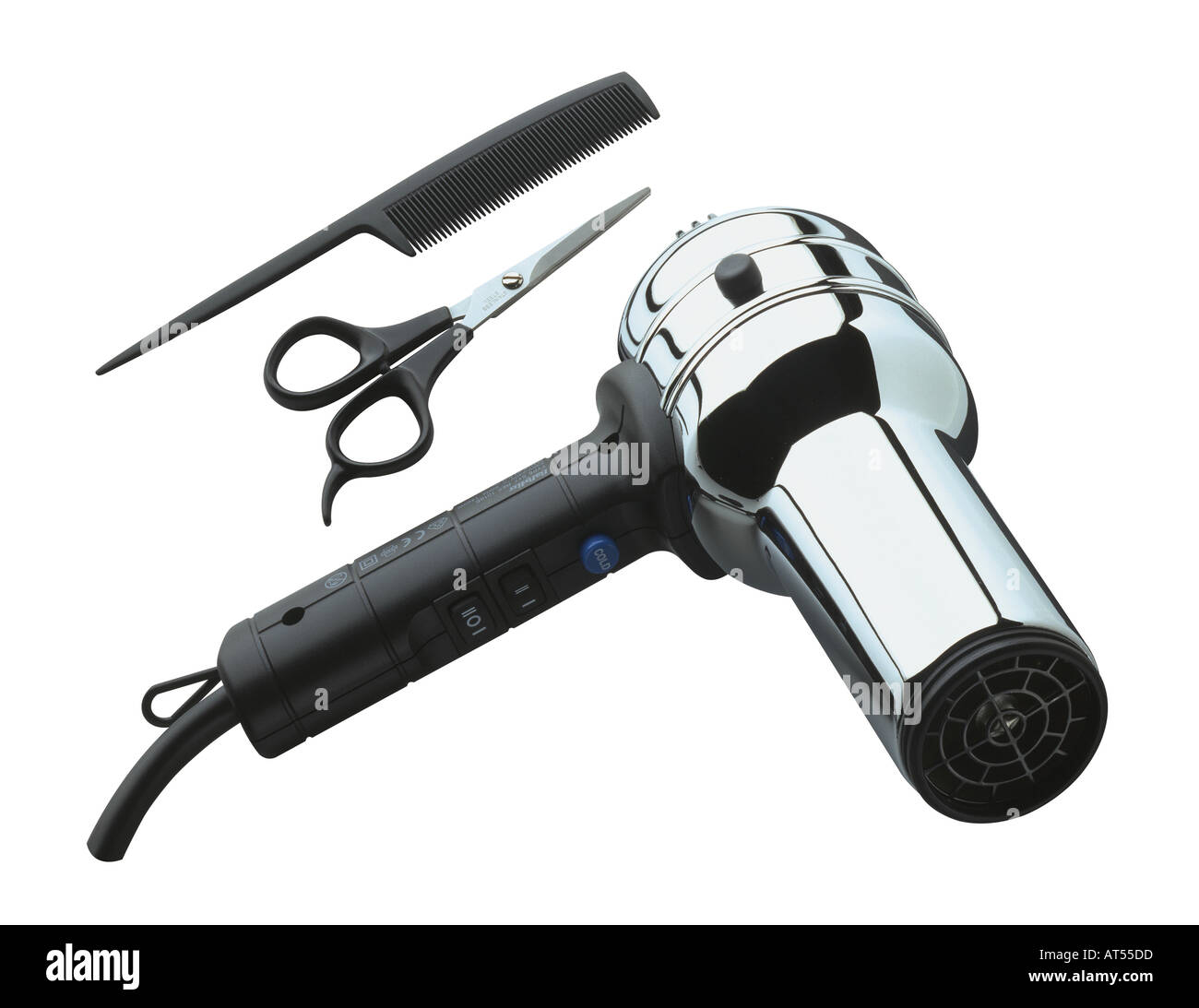 hair dryer and other hair dressing items Stock Photo - Alamy