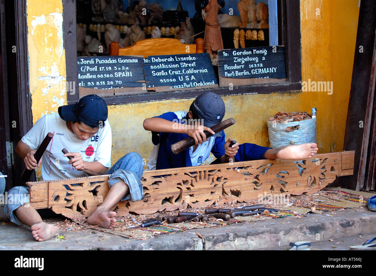 Asia Far East Vietnam , Hoi An Market , traditional native carpenters ...