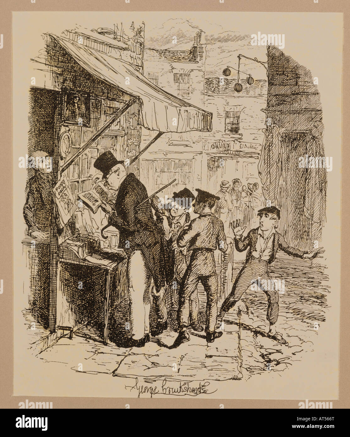 fine arts, Cruikshank, George (1792 - 1878), graphic, etching, "The ...