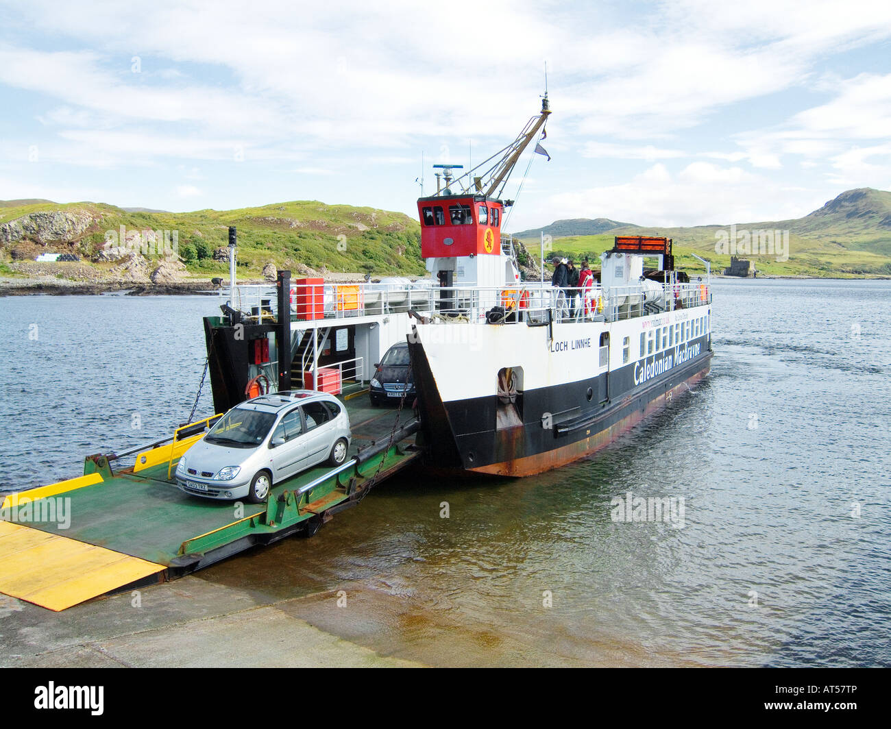 Tobermory, Mull, to Kilchoan car passenger ferry named Loch Linnhe seen ...