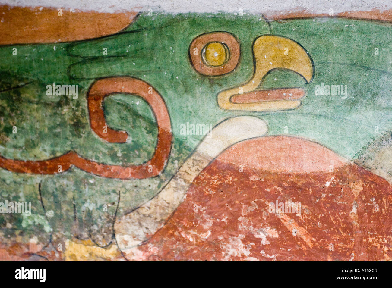 Mural of the green bird "Palace of Quetzalpapalotl" (Quetzalmariposa ...