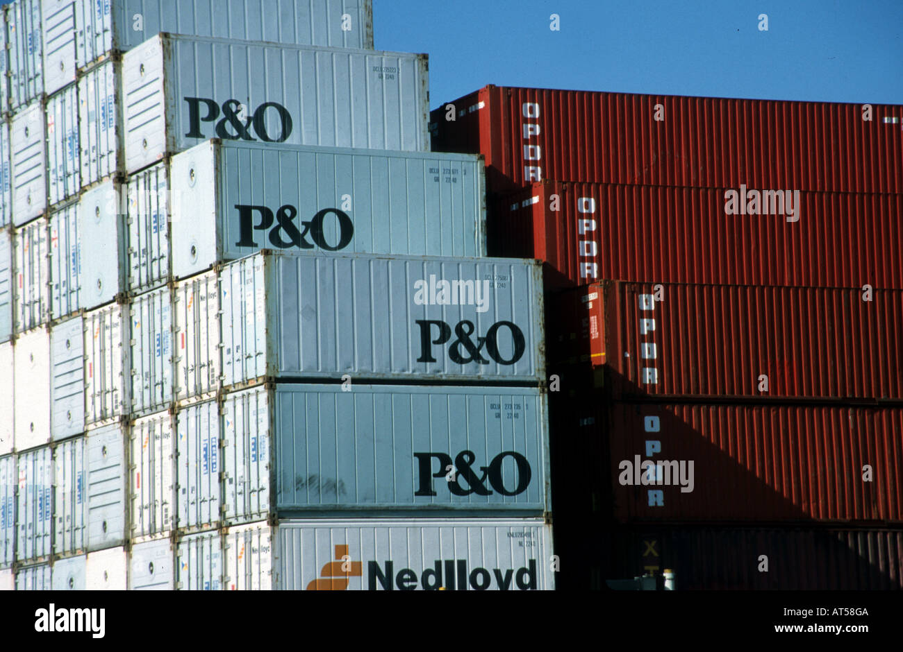 Rotterdam Netherlands containers boat Port Harbor Stock Photo - Alamy