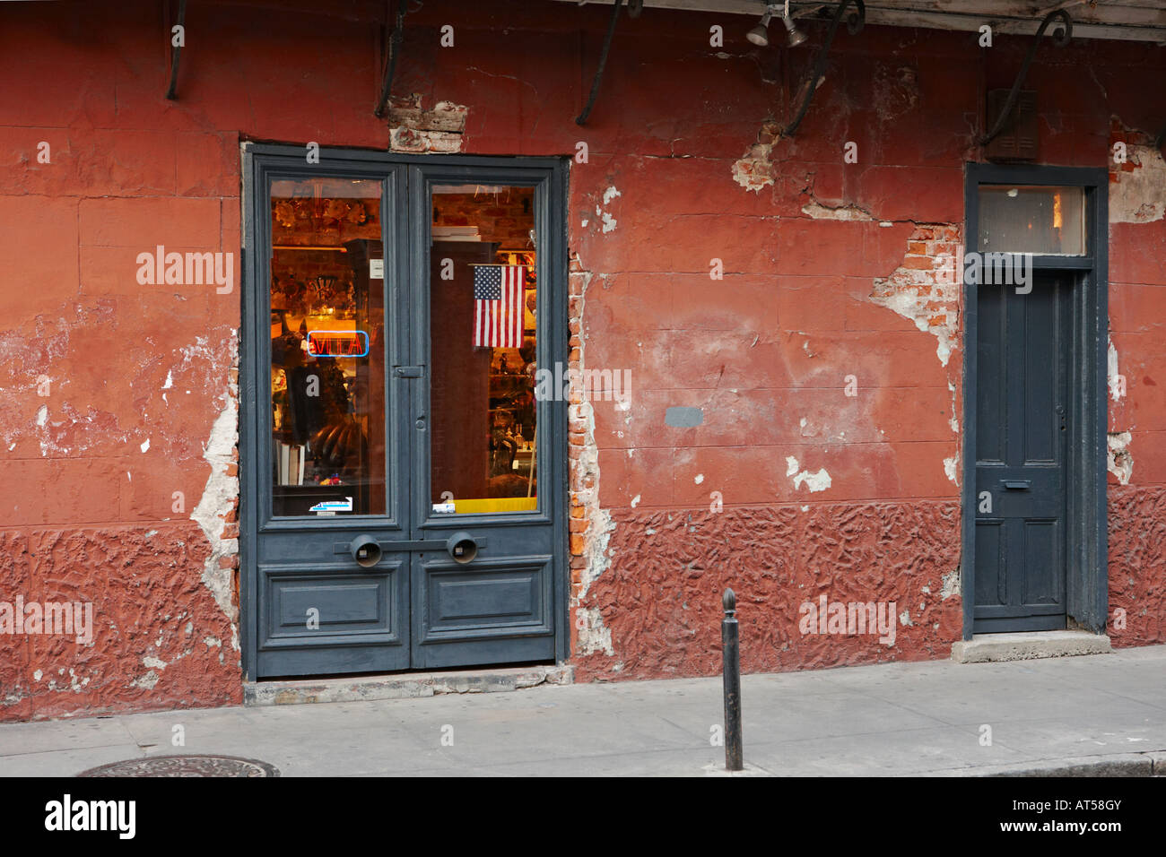 Wall of a house in French Quarter of New Orleans. Louisiana, USA Stock ...