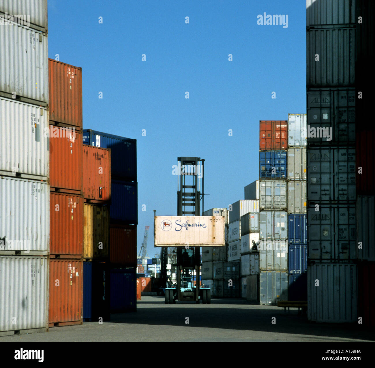 Rotterdam Netherlands containers boat Port Harbor Stock Photo - Alamy